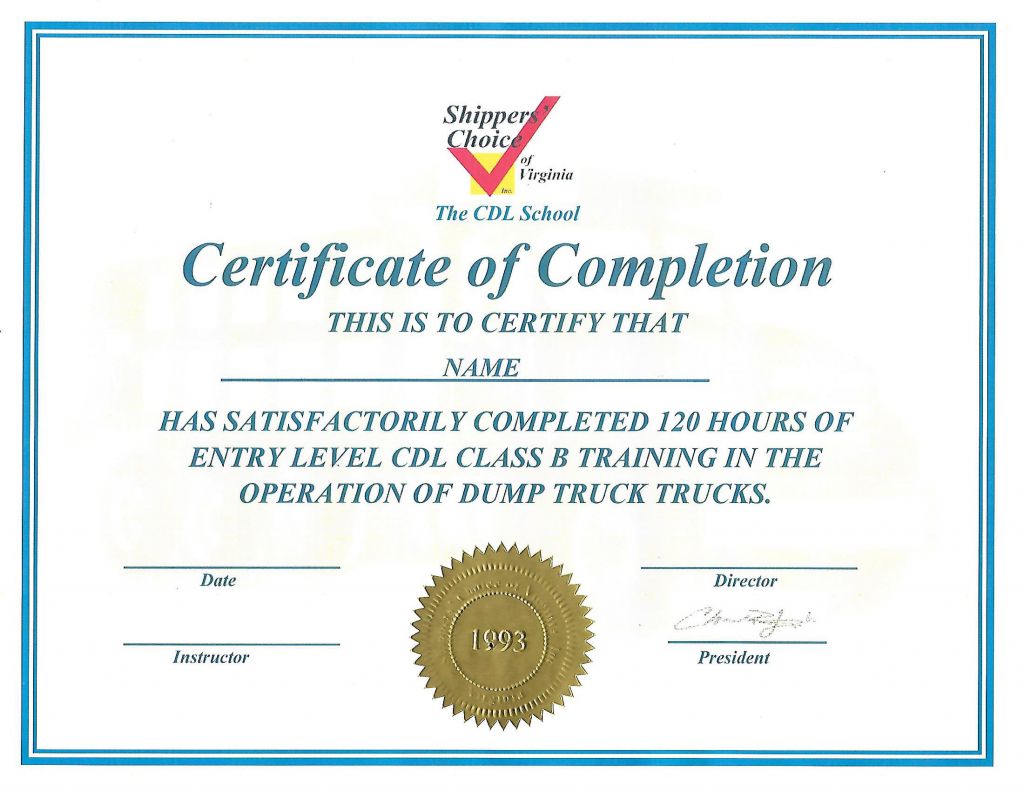 Class B CDL Training - CDL Training at Shippers Choice